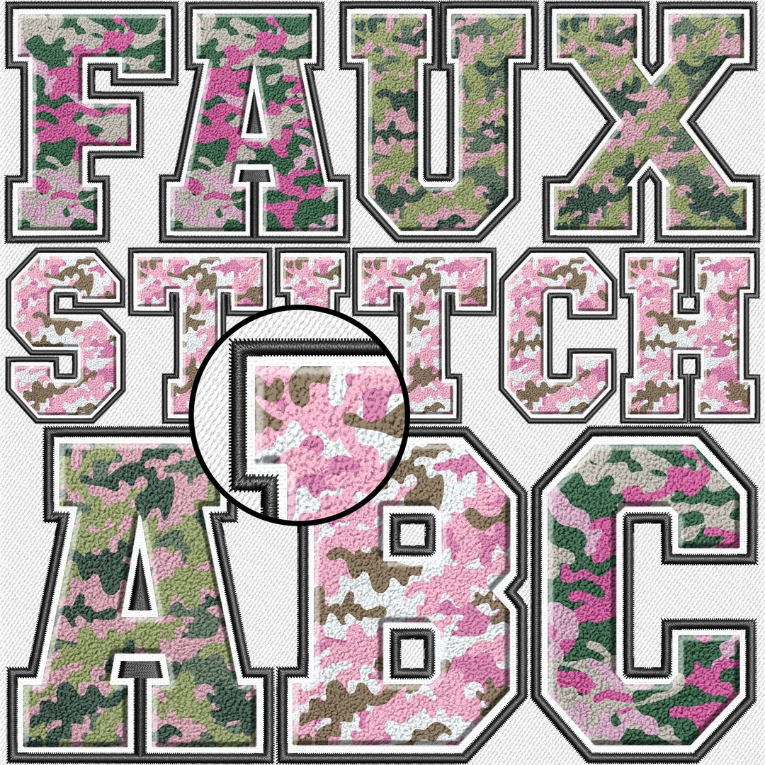 Faux Embroidery Chenille Camo BUNDLE, Faux Chenille Patch, Chenille ...