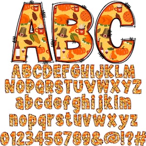 Thanksgiving Alphabet PNG, Happy Thanksgiving, Thanksgiving Day, Alpha ...