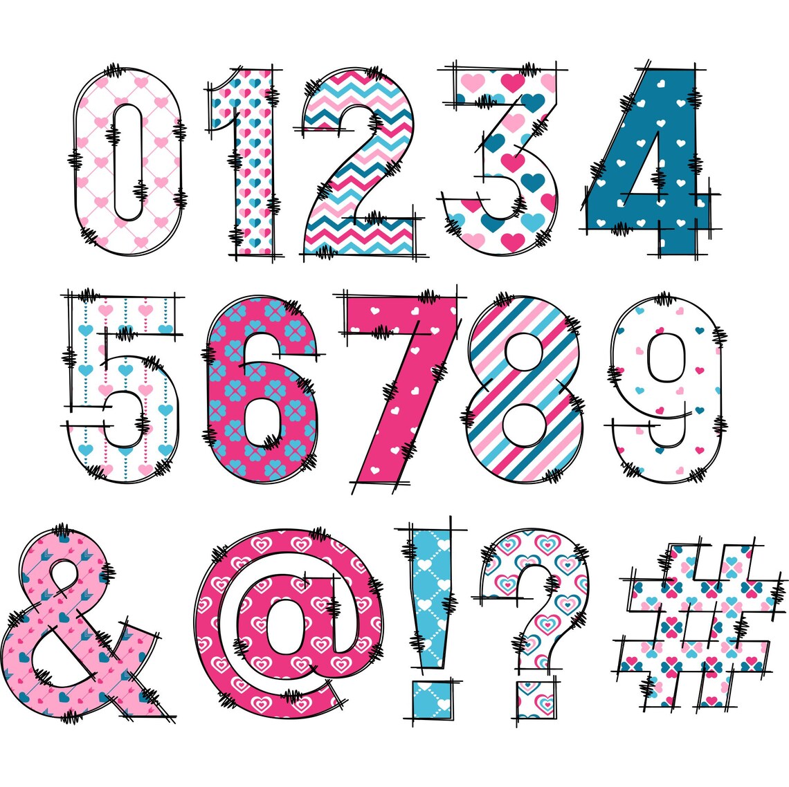 Valentine's Day Letters PNG Love Letters Clip Art PNG - Etsy