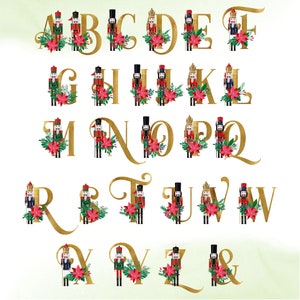 BUNDLE Christmas Nutcracker Alphabet PNG, Nutcrackers, Transparent PNG ...
