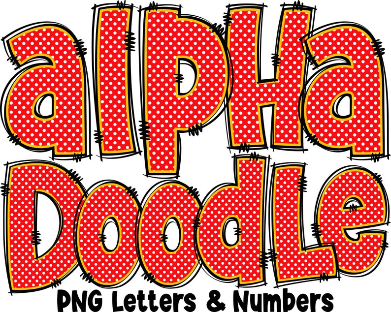 Dots Letters & Numbers PNG Alpha Doodle PNG Letters Dots - Etsy