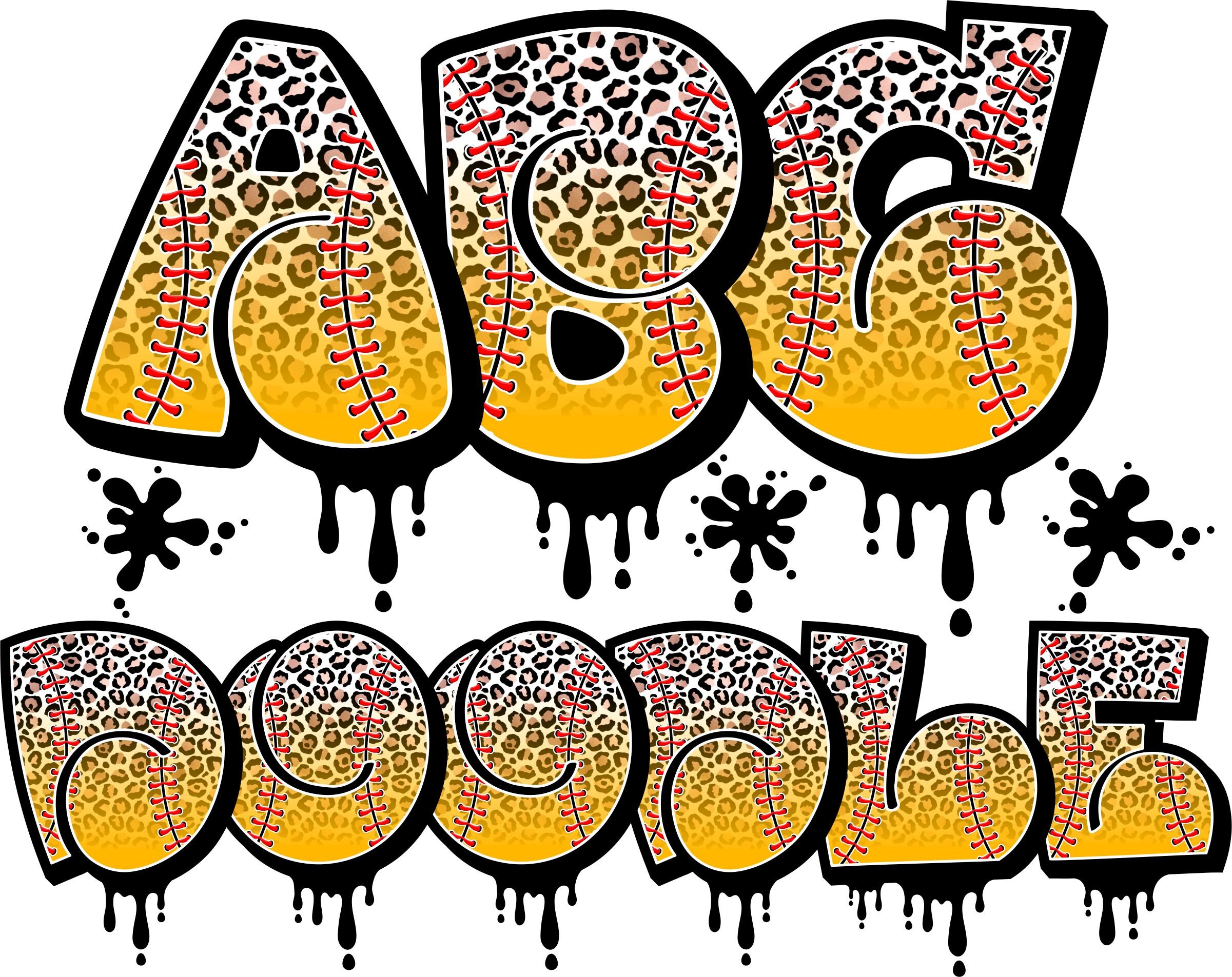 Graffiti Baseball Letters PNG Leopard Doodle Alpha Stitching - Etsy