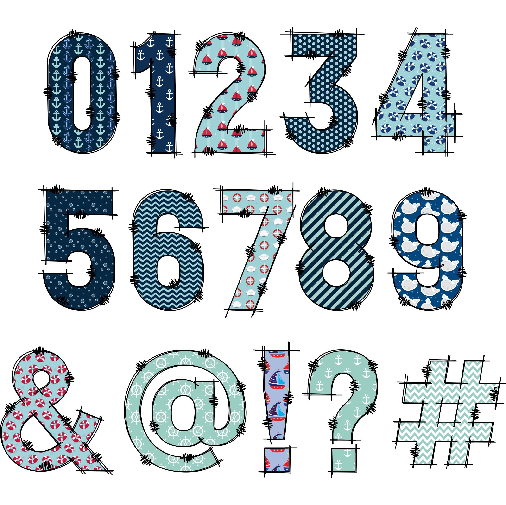 Nautical Alphabet PNG Doodle Alphabet Clip Art Transparent | Etsy