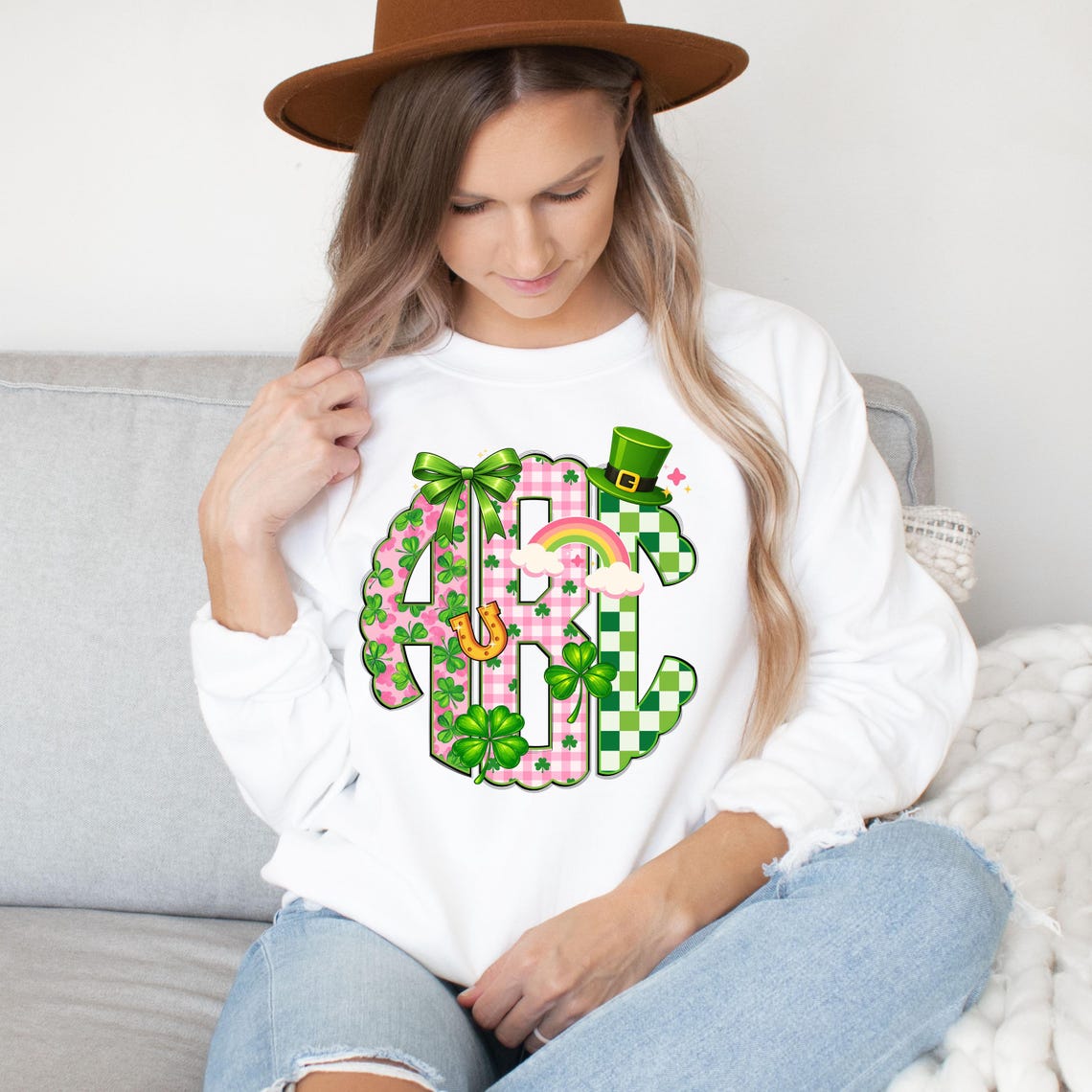 St Patrick's Day Monogram PNG, Shamrock, Doodle Irish, Paddy's Letters ...