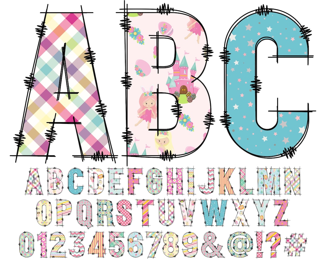 Easter Alphabet PNG, Alphabet Clip Art, PNG, Doodle Easter, Doodle ...