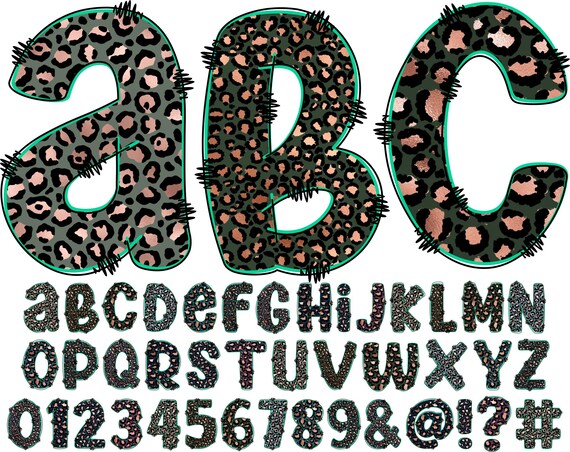Leopard Print Alphabet PNG Doodle Clip Art Transparent PNG | Etsy
