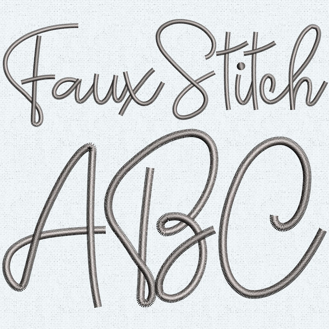 Faux Embroidery Gray Stitch, Alphabet PNG, Faux Stitch Letters, Alpha ...