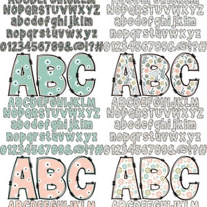 BUNDLE 50 Floral Alphabet Sets, Doodle Alpha, Doodle Flowers, Doodle ...