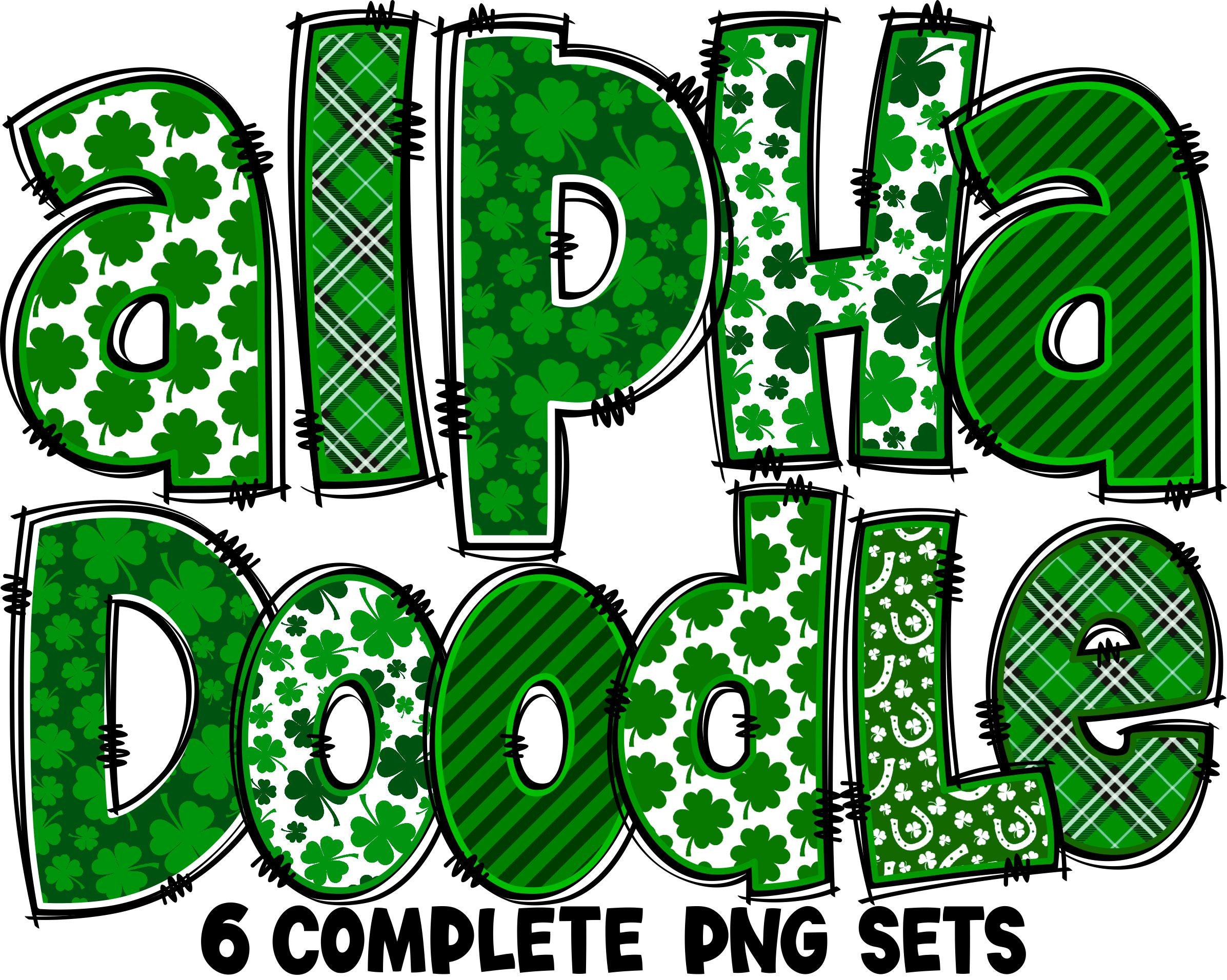 St Patrick's Day Letters PNG Shamrock Alphabet Clip Art - Etsy