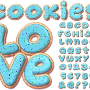 BUNDLE Cookie 3D Letters PNG, Cookies Alphabet, Candy Letters, Glazed ...