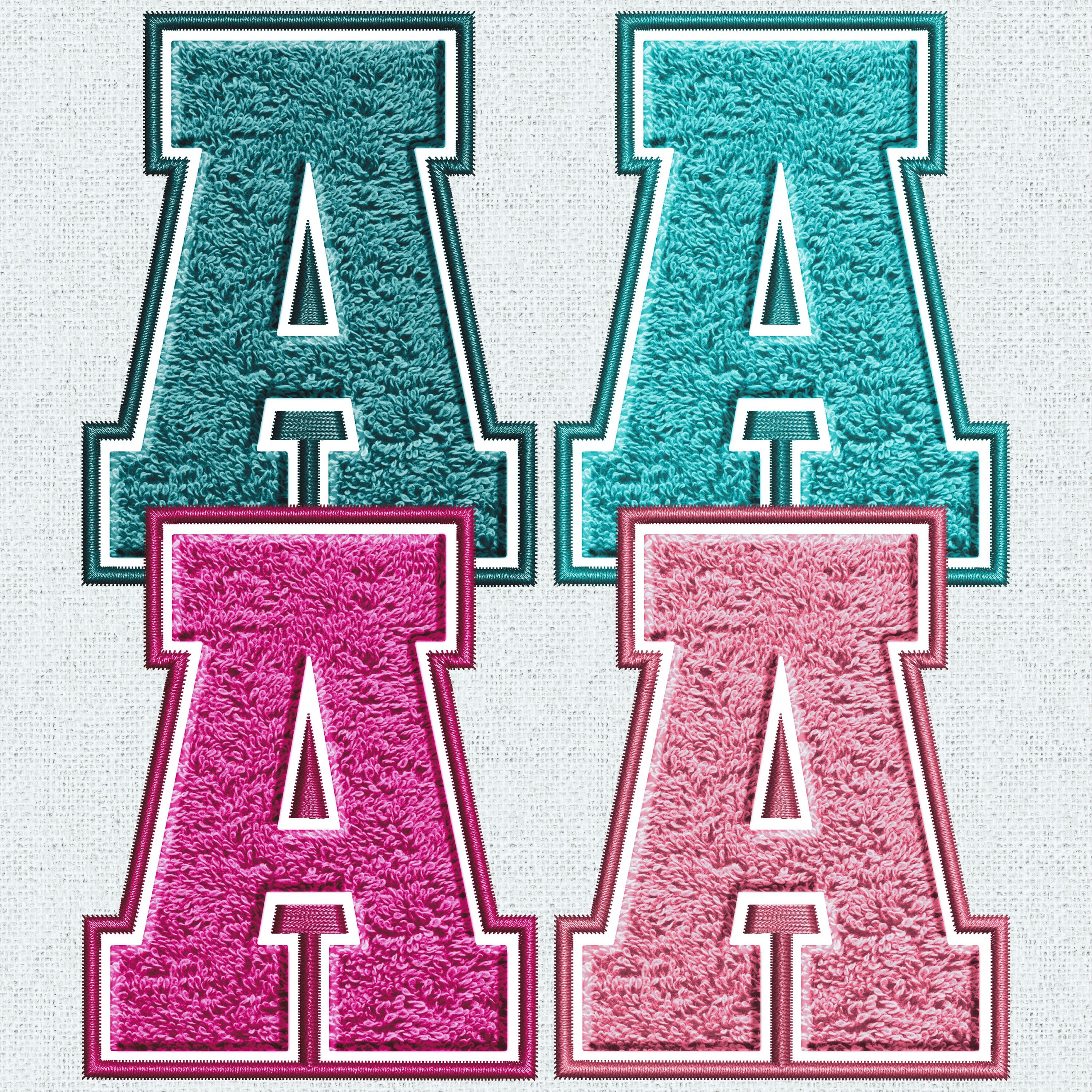 Faux Embroidery Chenille Letters BUNDLE, Faux Chenille Patch, Chenille ...