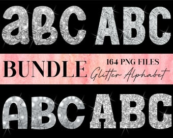 PNG Silver Glitter Letters Sparkle Clip Art Letters Alphabet | Etsy