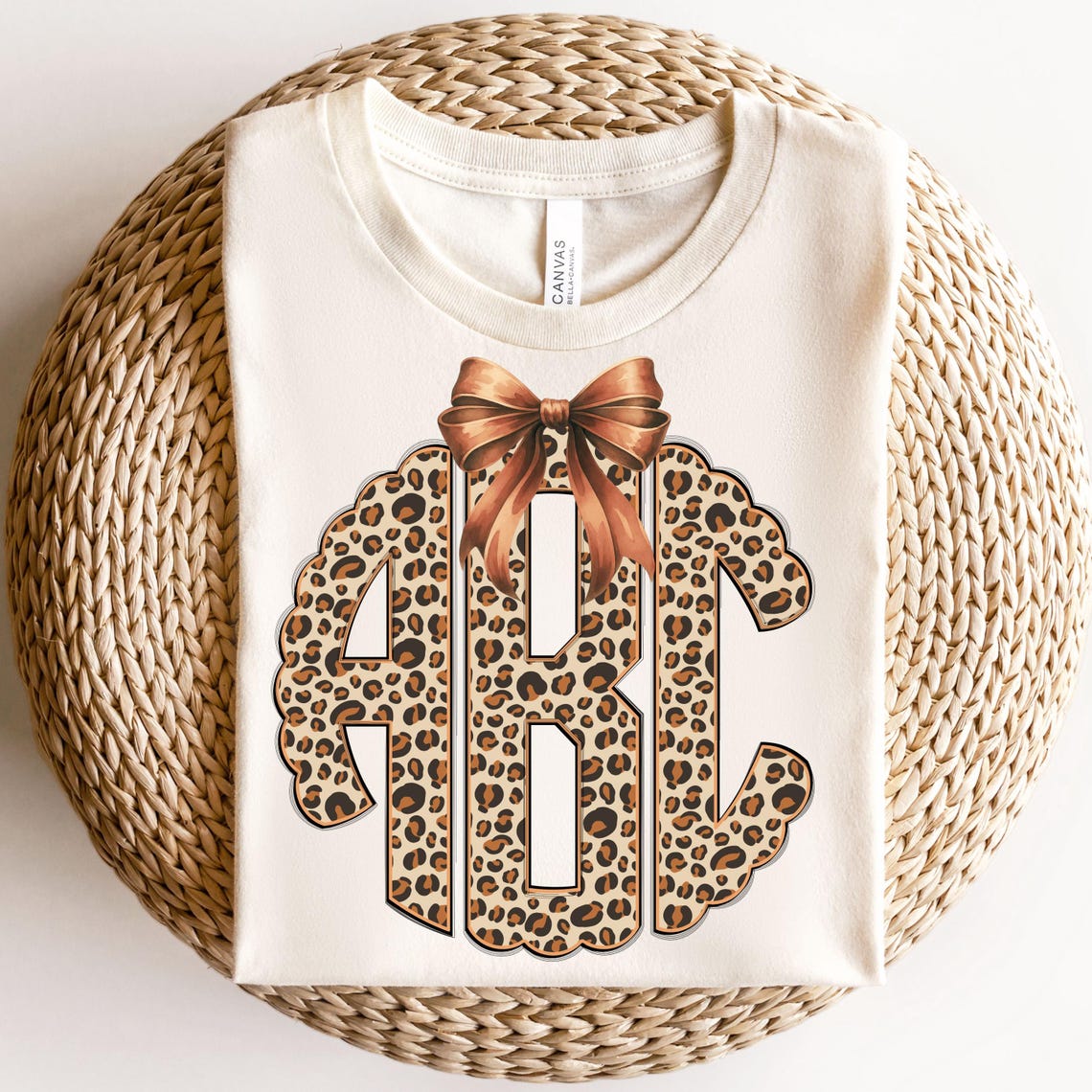 Leopard Print Scalloped Monogram PNG, Animal Print Monogram, Preppy ...