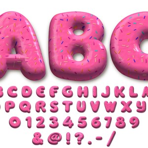 Donut 3D Letters PNG, Donut Alphabet, Candy Letters, Glazed Donut ...