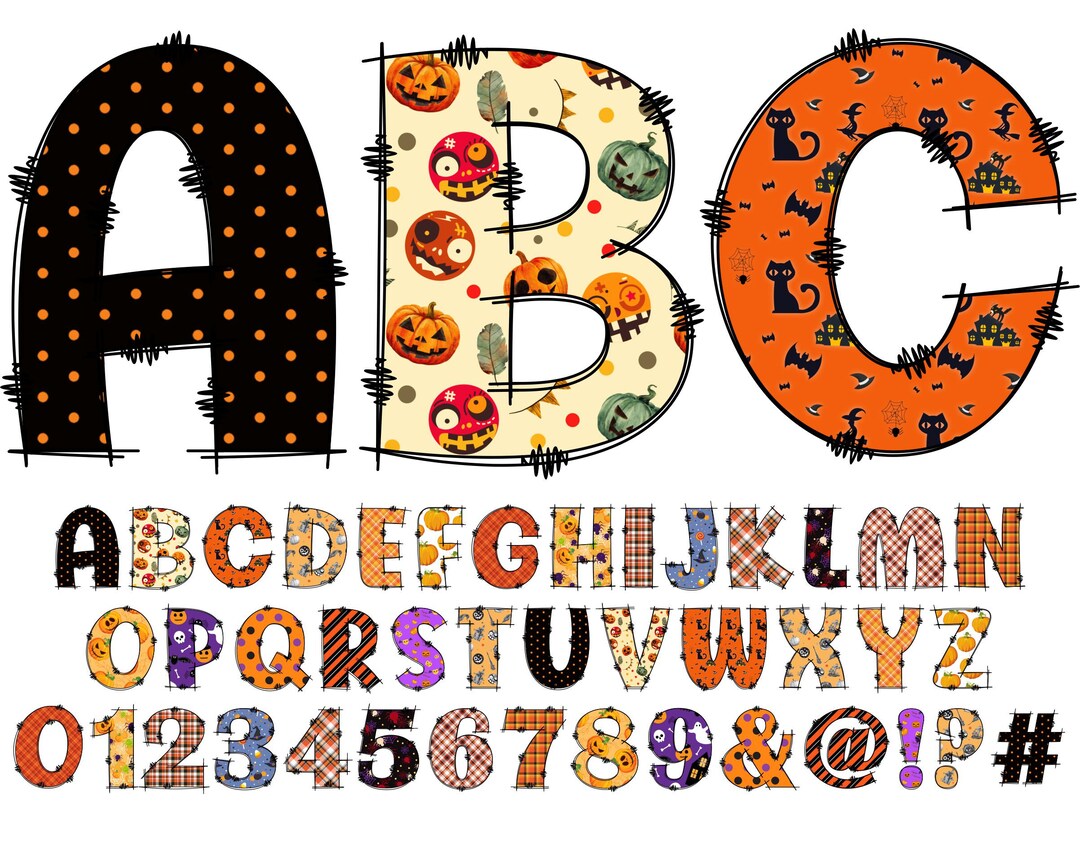 Halloween Clipart Alphabet PNG, Doodle Alphabet Clip Art, Transparent ...