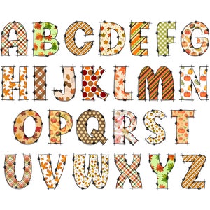 Autumn Fall Clipart Alphabet PNG, Watercolor Alphabet, Transparent PNG ...