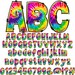 Tie Dye Alphabet PNG, Doodle Alphabet Clip Art, Transparent PNG, Doodle ...