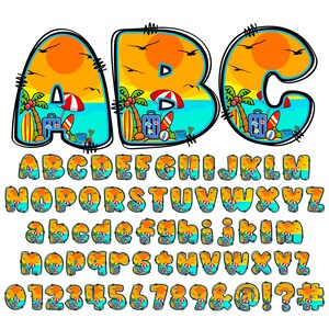 Summer Letters & Numbers PNG, Alpha Doodle, PNG Letters, Summer Doodle ...