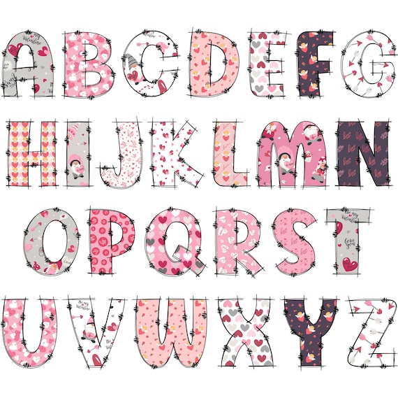 Paper, Party & Kids Sublimation Love Alphabet Clip Art Love Letters ...