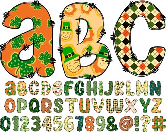 St Patrick's Day Letters PNG Shamrock Alphabet Clip Art | Etsy