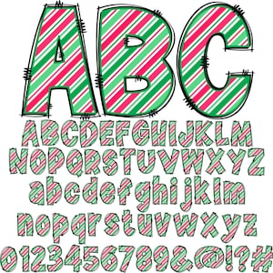Pink Christmas Alphabet PNG, Christmas Letters, Christmas Doodle, PNG ...