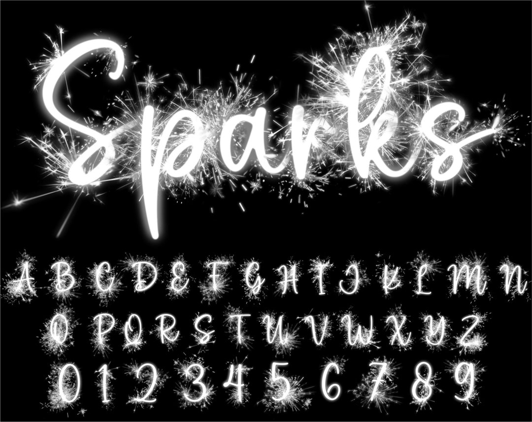 Sparks White PNG Letters, Transparent Background, Fire Alphabet Clip ...