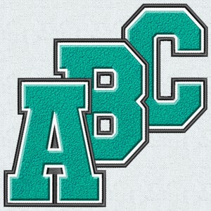Turquoise Faux Embroidery Chenille Letters, Faux Chenille Patch, Faux ...