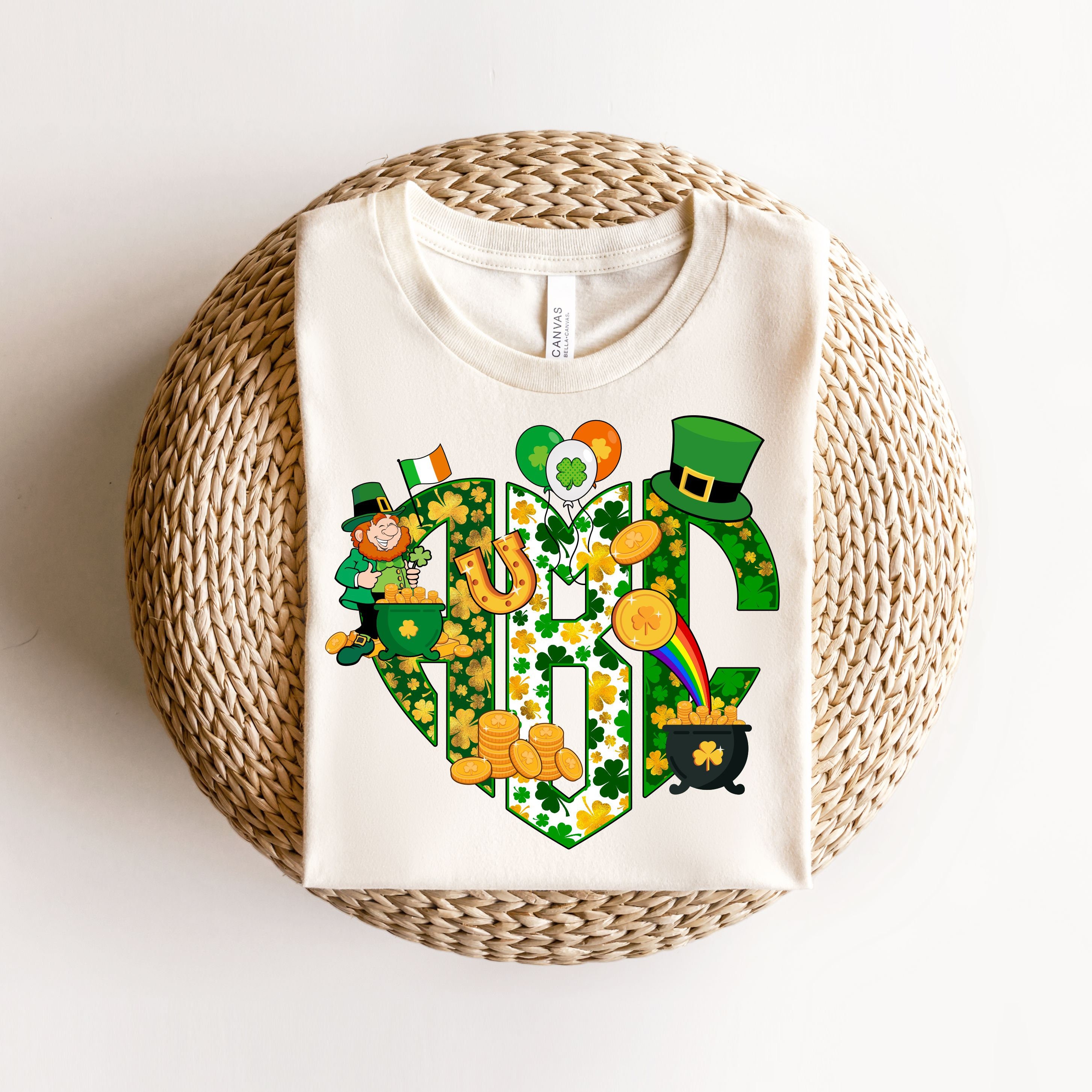 St Patrick's Day Monogram PNG Letters, Shamrock Alphabet Clip Art ...
