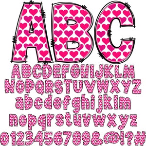 Valentine's Day Alphabet PNG, Valentines Letters, Valentines Doodle ...
