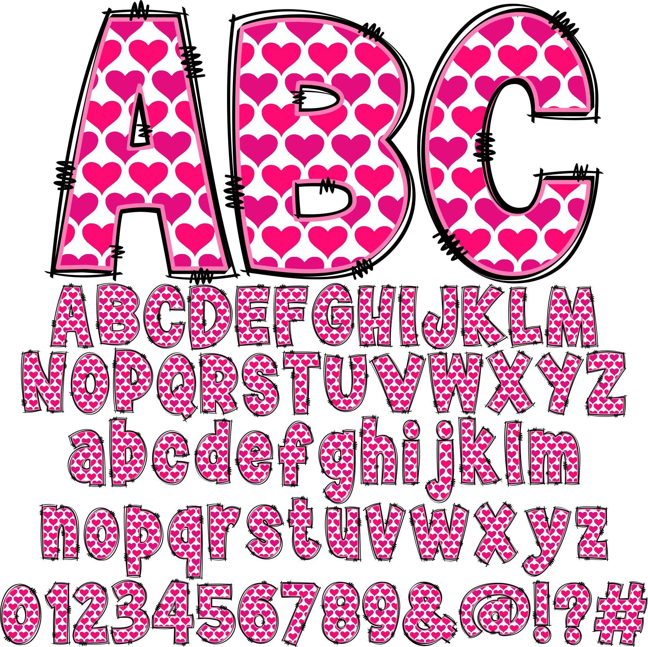Valentine's Day Alphabet PNG Valentines Letters - Etsy