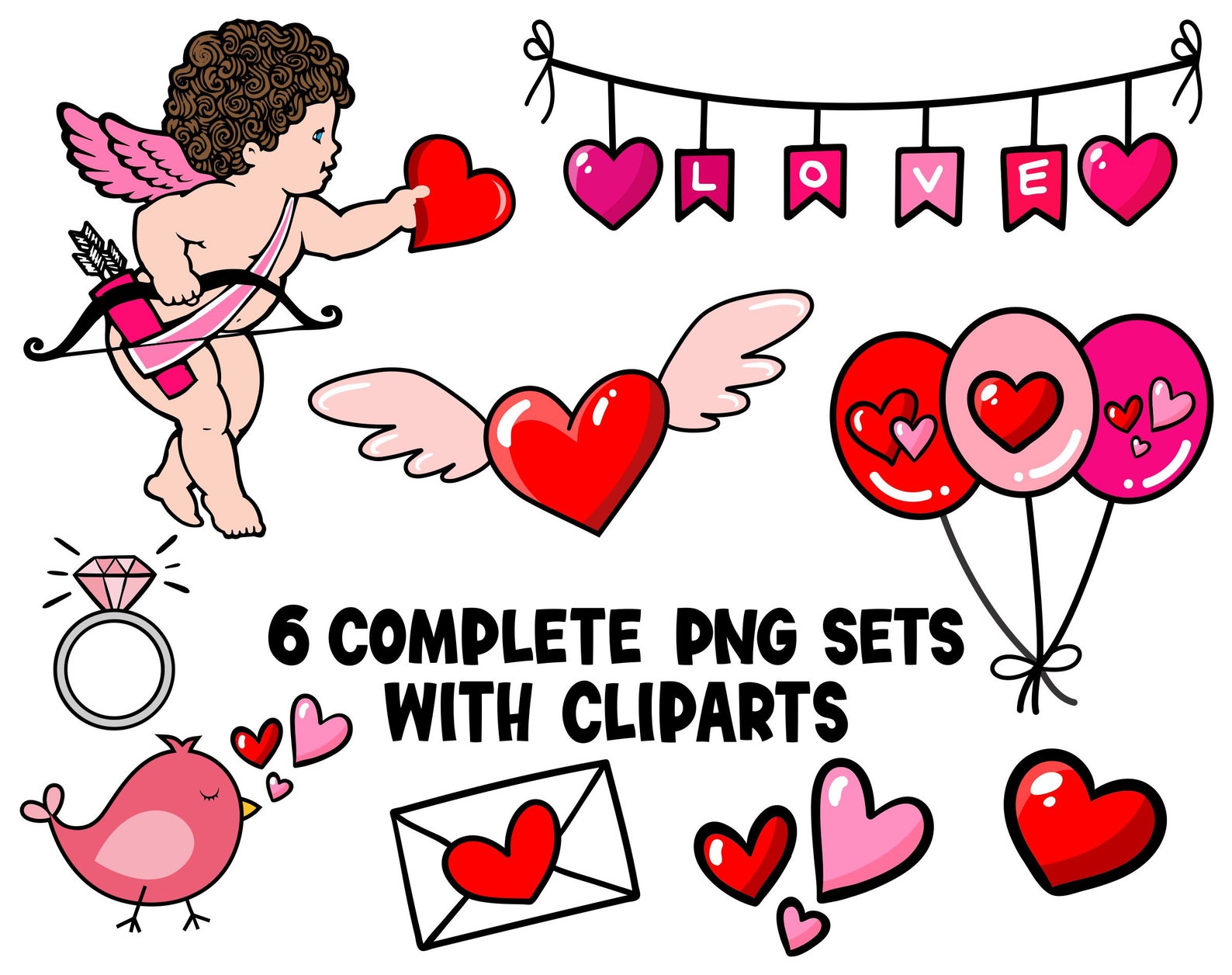 Valentine's Day Alphabet PNG Valentines Letters - Etsy