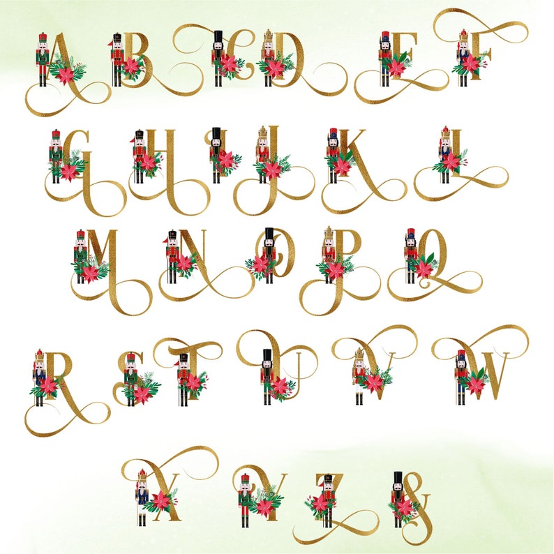 Christmas Nutcracker Alphabet PNG, Nutcracker Letters, Clip Art ...