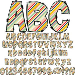 BUNDLE Spring Floral Alphabet PNG, Doodle Alpha, Doodle Flowers, Doodle ...