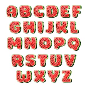 Watermelon PNG Letters, Transparent Background, Watermelon Summer ...
