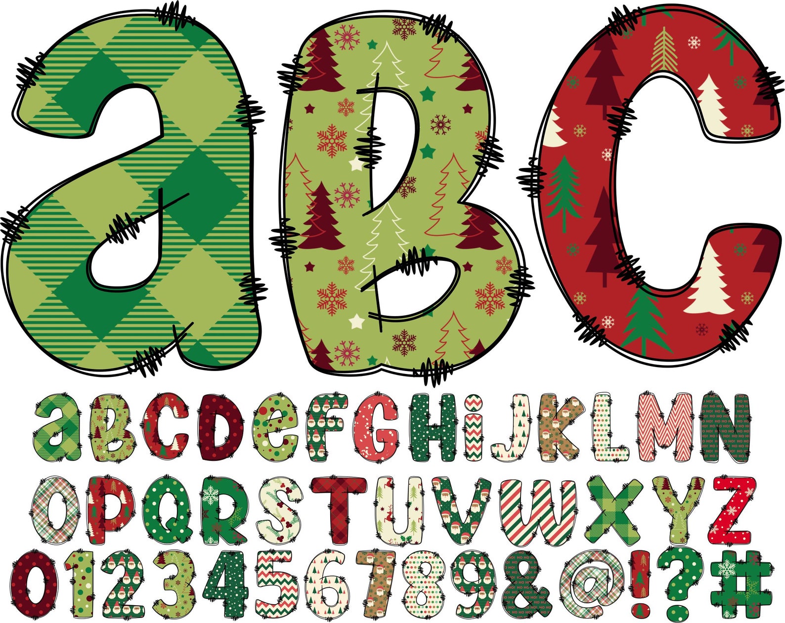 Christmas Clipart Alphabet PNG Wrapping Paper Alphabet Clip - Etsy