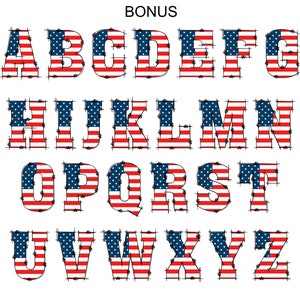 Patriotic Doodle Letters PNG, 4th of July, Independence Day, Alphabet ...