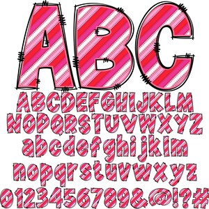 Valentine's Day Alphabet PNG, Valentines Letters, Valentines Doodle ...