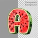 Watermelon PNG Letters, Transparent Background, Watermelon Summer ...