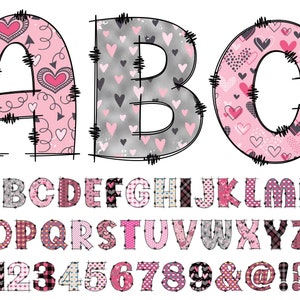Valentine's Day Letters PNG, Love Alphabet Clip Art, PNG, Doodle ...