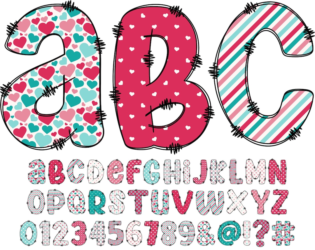 Valentine's Day Alphabet PNG, Love Alphabet Clip Art, PNG, Doodle ...