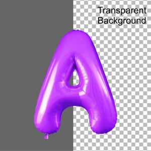 Purple Balloon PNG Letters, Transparent Background, Balloon Alphabet ...