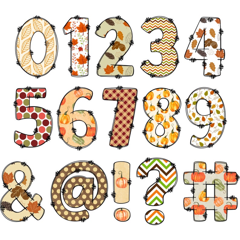Fall Autumn Clipart Alphabet PNG Doodle Alphabet Clip Art - Etsy