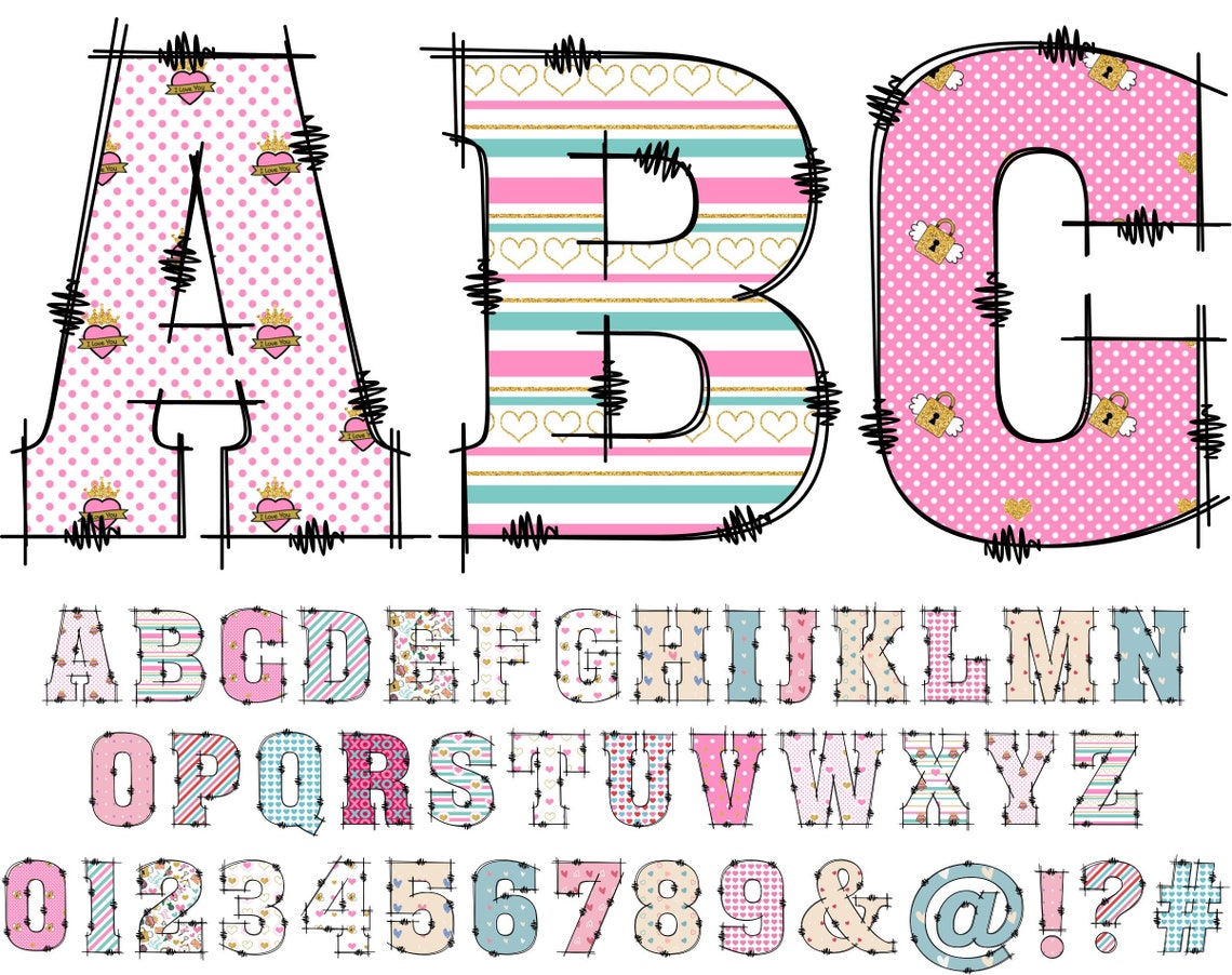 Valentine's Day Alphabet PNG Love Alphabet Clip Art PNG - Etsy