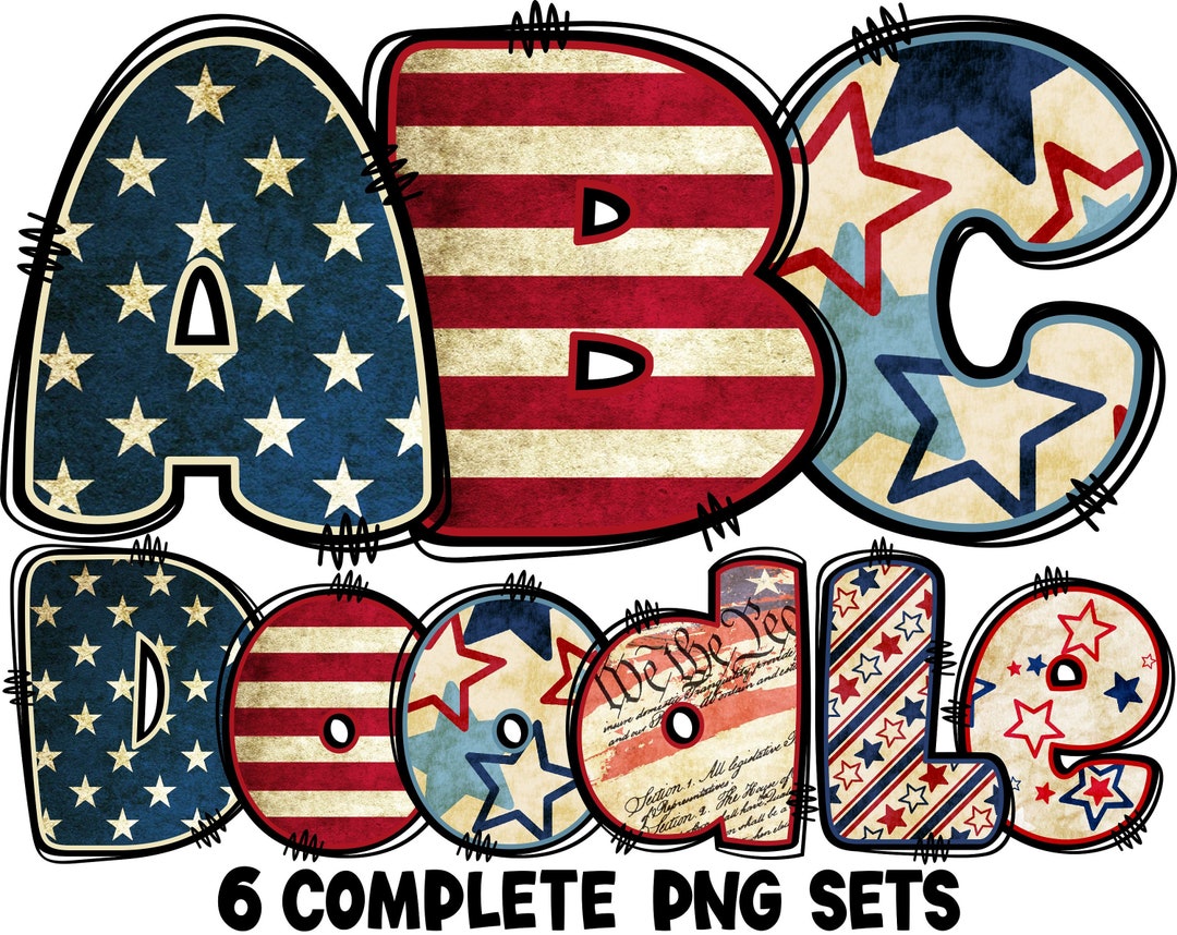 Distresses Patriotic Alphabet PNG, 4th of July, Independence Day, Alpha ...