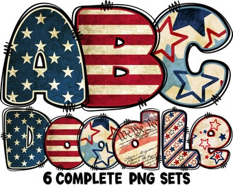 BUNDLE Patriotic Alphabet PNG 4th of July Independence Day - Etsy