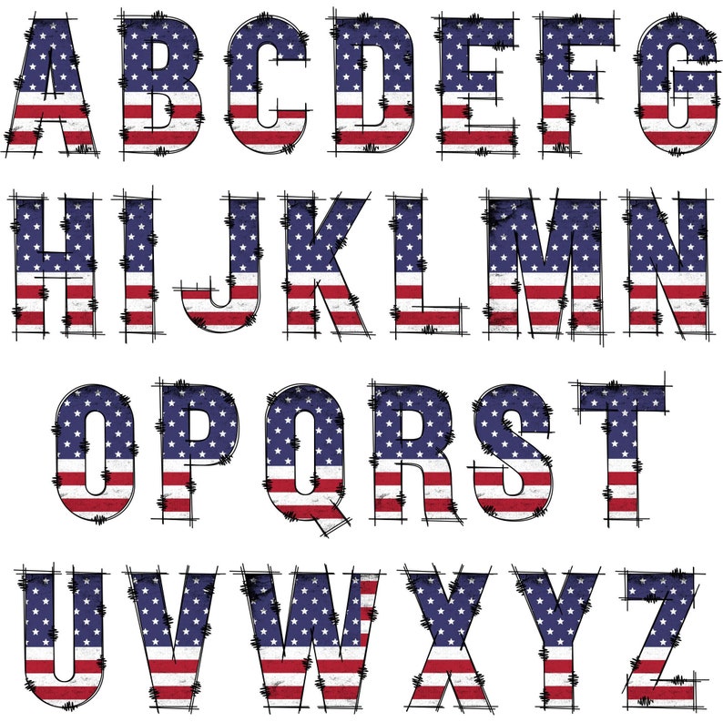 American Flag Letters PNG 4th of July Independence Day - Etsy