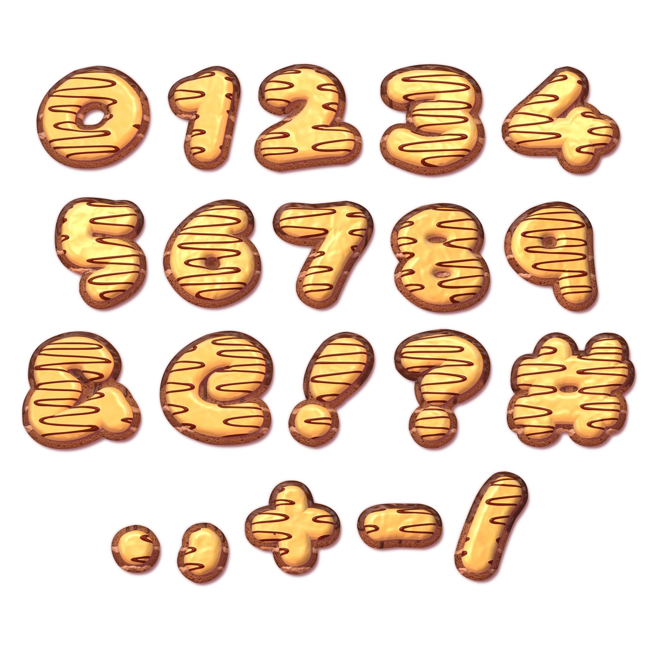 Chocolate Cookies 3D Letters PNG Cookies Alphabet PNG | Etsy