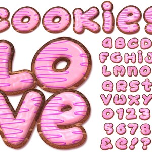 BUNDLE Cookie 3D Letters PNG, Cookies Alphabet, Candy Letters, Glazed ...
