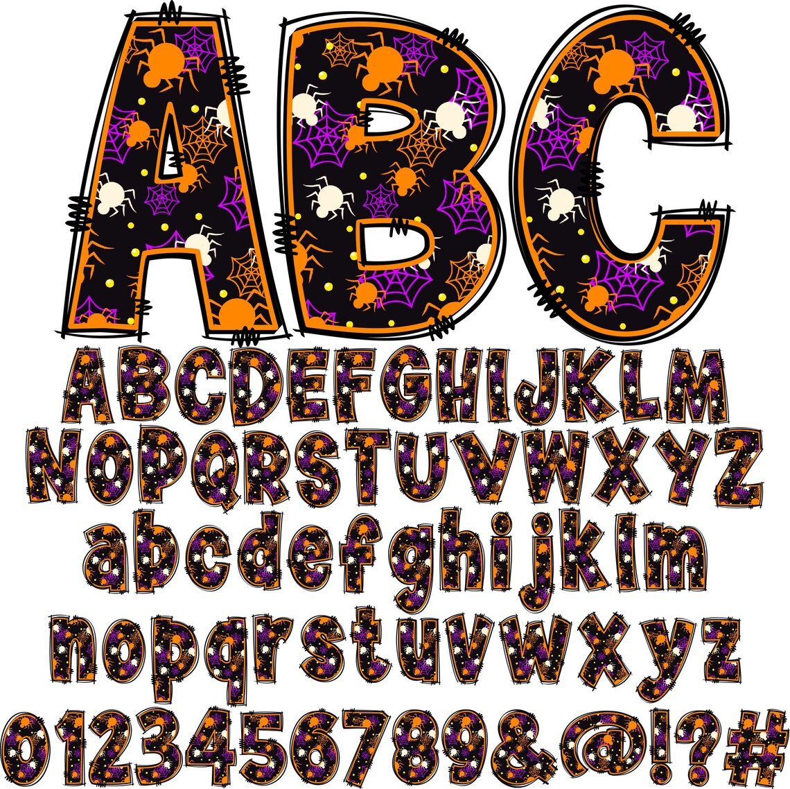 BUNDLE Halloween Alphabet PNG Spooky Halloween Day Alpha - Etsy