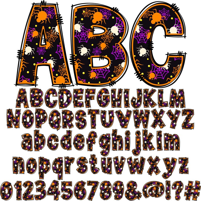 BUNDLE Halloween Alphabet PNG Spooky Halloween Day Alpha - Etsy
